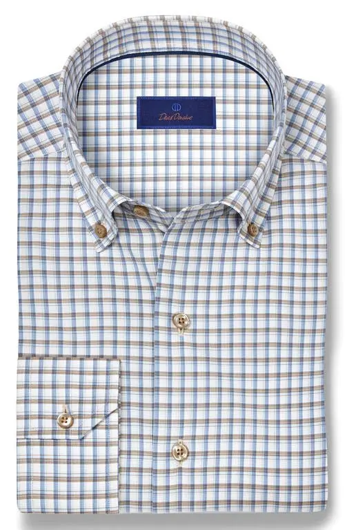 David Donahue Check Cotton Twill Button-down Shirt
