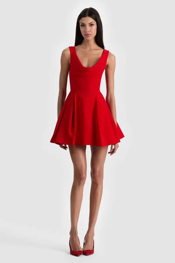 Alice + Olivia Estrella Mini Dress - Red