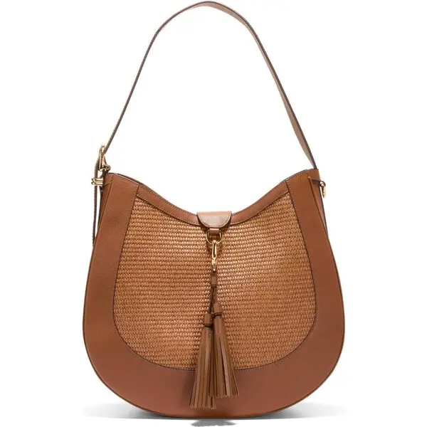 Cole Haan Catarina Large Hobo Bag - Tobacco Straw