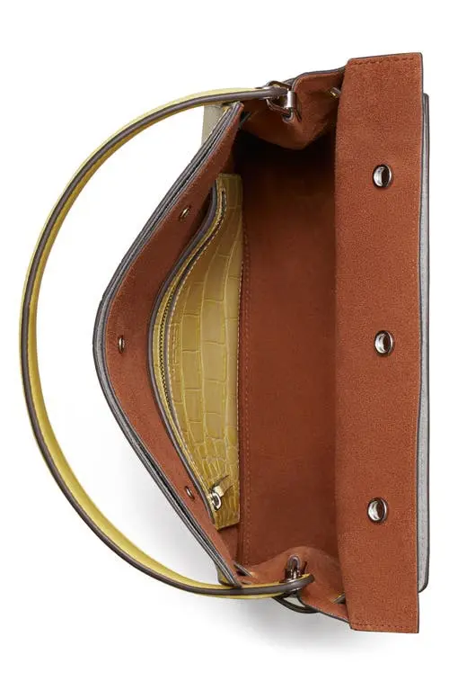 Tory Burch Lee Radziwill Croc Embossed Leather Tote