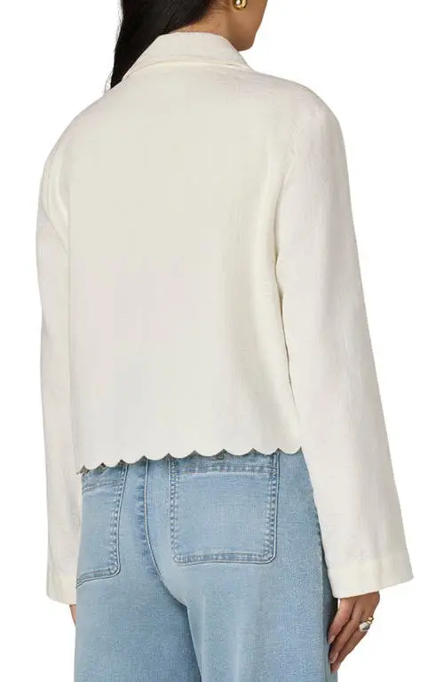 Wit & Wisdom Scallop Detail Cotton Crop Jacket