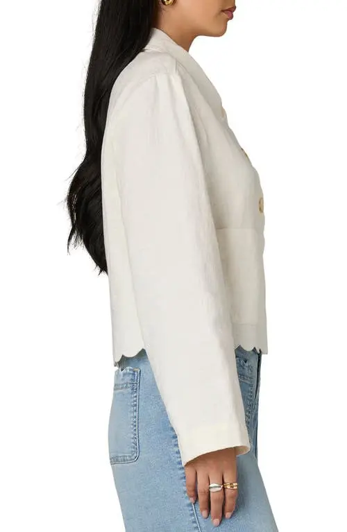 Wit & Wisdom Scallop Detail Cotton Crop Jacket
