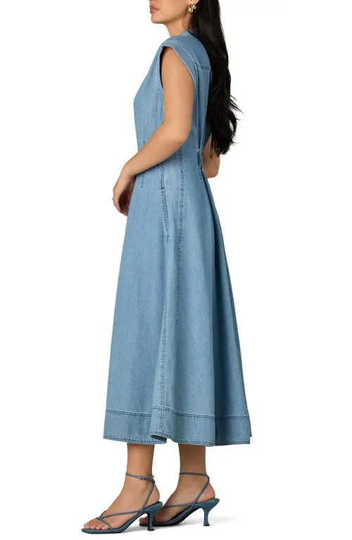 Wit & Wisdom Pleated Denim Maxi Dress