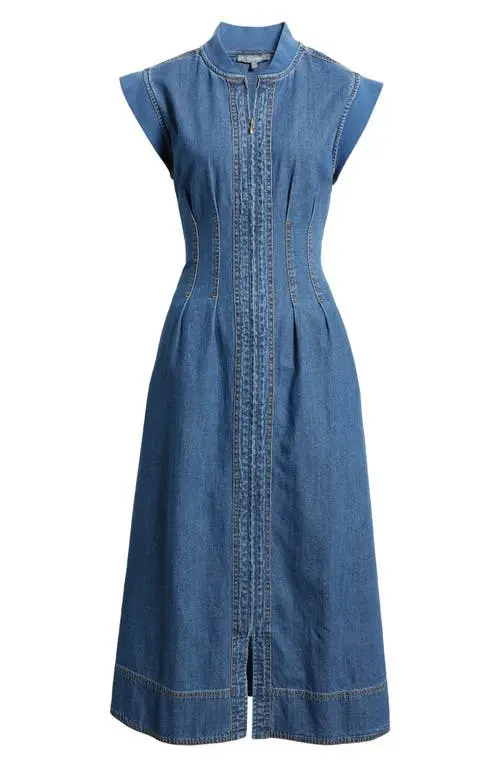 Wit & Wisdom Pleated Denim Midi Dress