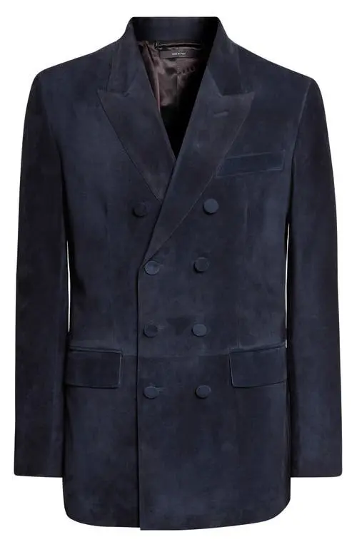 TOM FORD Cashmere Suede Peacoat - Navy