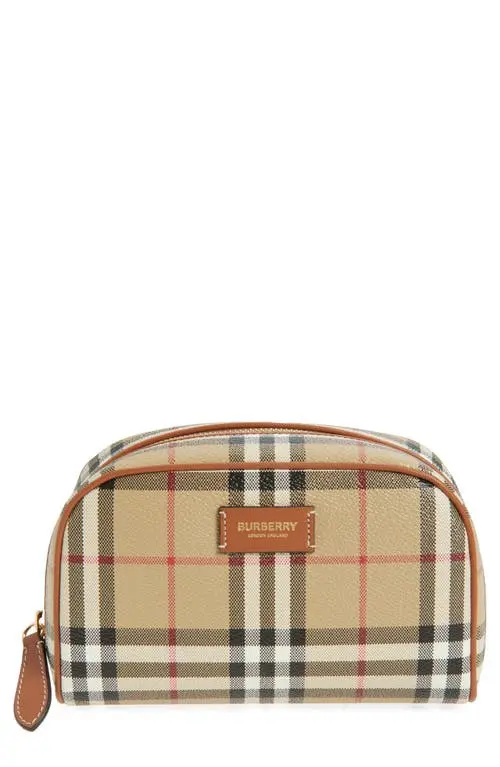 Burberry Medium Check Coated Canvas Cosmetics Pouch - Archive Beige