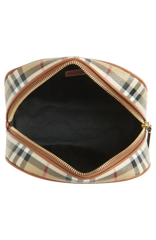 Burberry Medium Check Coated Canvas Cosmetics Pouch - Archive Beige