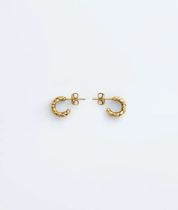 BOTTEGA  VENETA Intreccio Small Earrings - Yellow Gold