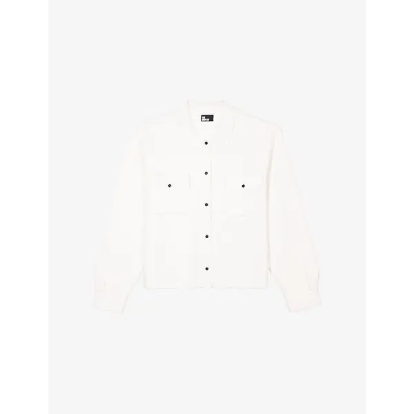 The Kooples Collared Button-down Wool And Cotton-blend Cardigan
