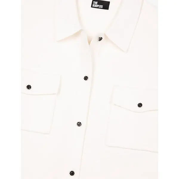 The Kooples Collared Button-down Wool And Cotton-blend Cardigan