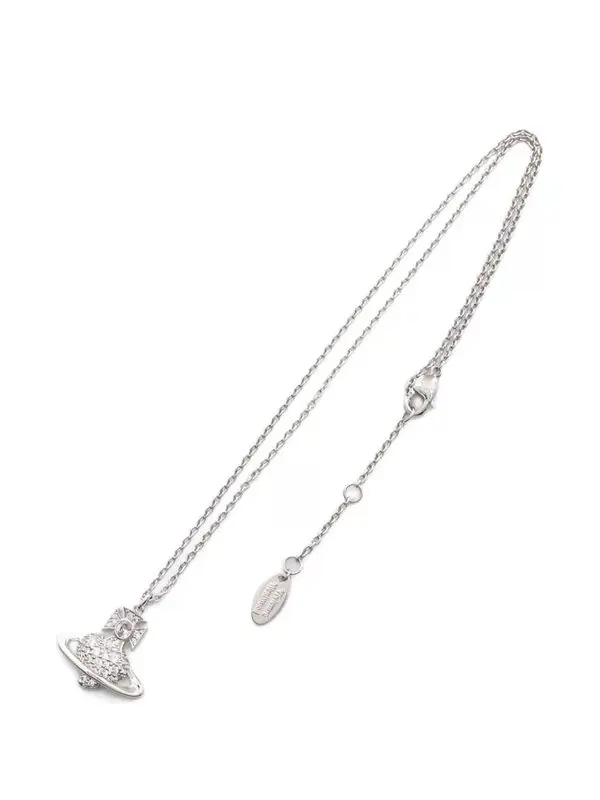 VIVIENNE WESTWOOD 20s Agnatha Rhinestone Orb Necklace - Silver