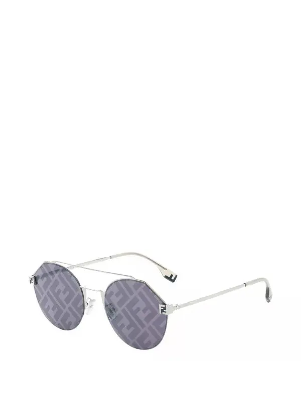 Fendi Logo Pattern Mirrored Sunglasses
