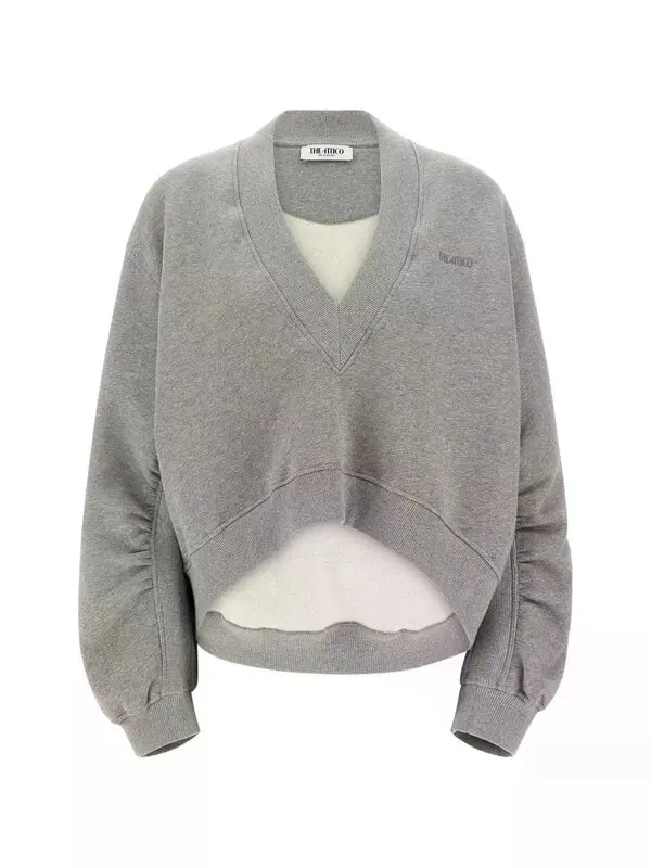 Attico Logo-embroidered V-neck Sweatshirt