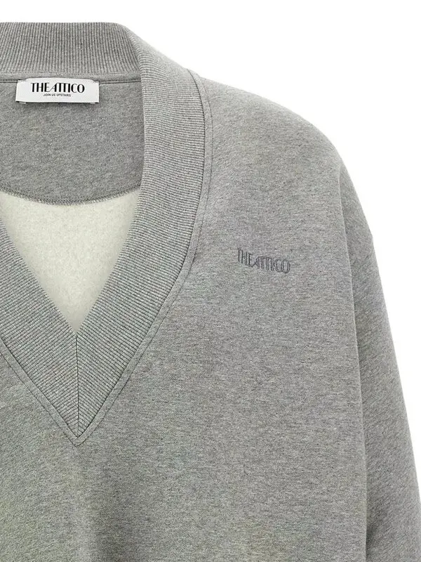 Attico Logo-embroidered V-neck Sweatshirt
