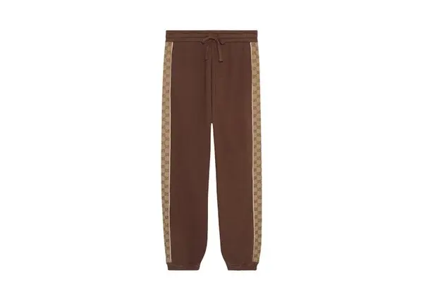 Gucci Monogram Panelled Cotton Jersey Sweatpants