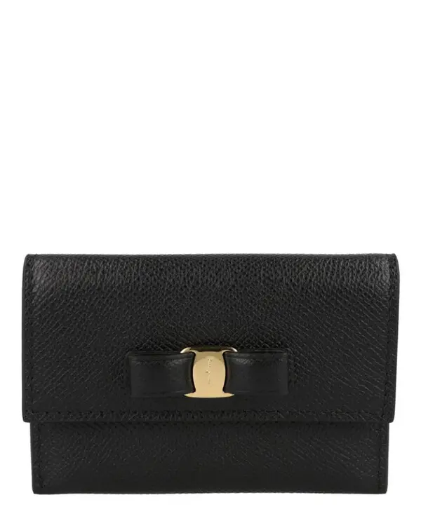FERRAGAMO Vara Bow Small Card Holder - Black
