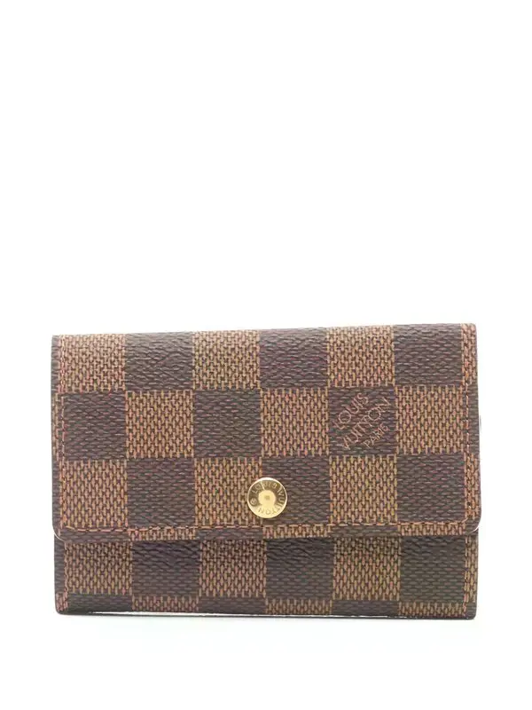 LOUIS VUITTON 1999 6 Multicle Damier Ebene Check Key Case - Brown