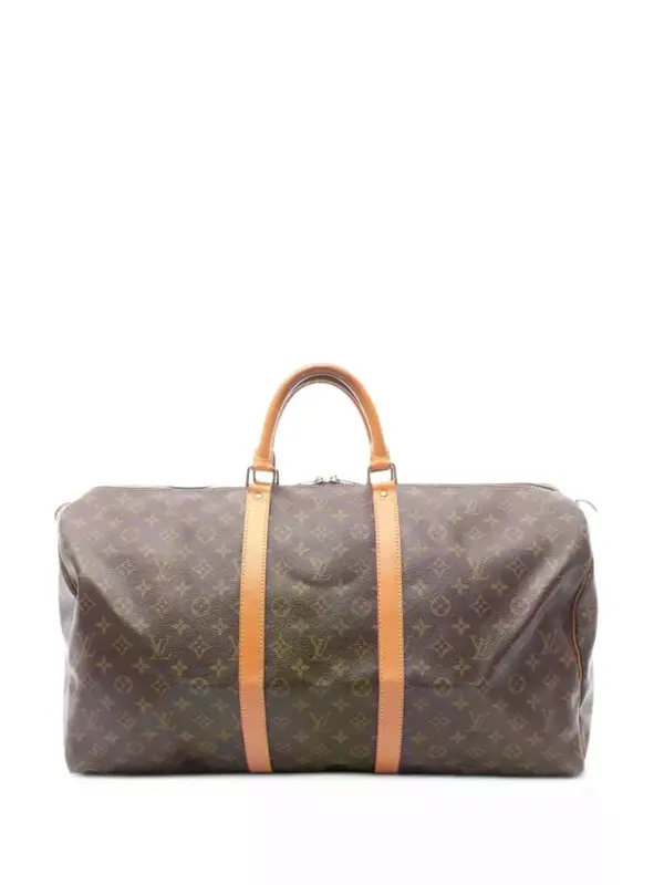 LOUIS VUITTON 1994 55 Keepall Boston Bag - Brown