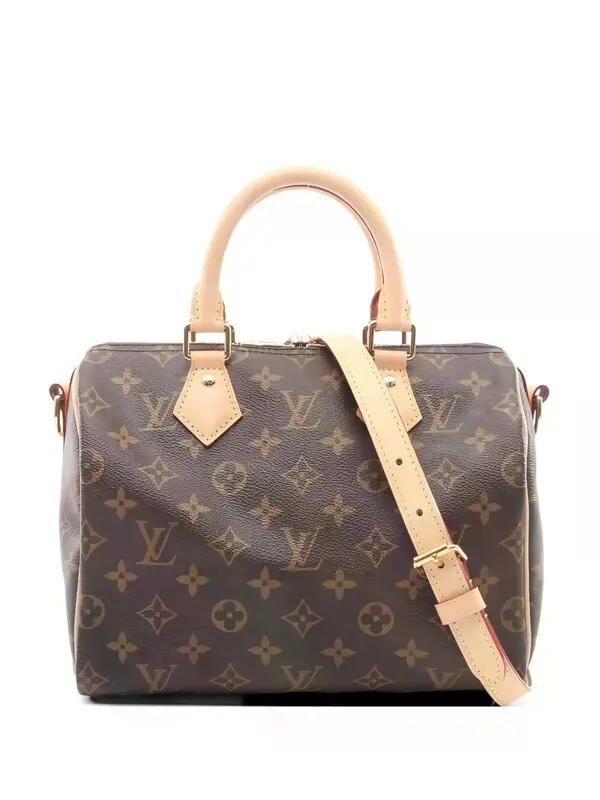 LOUIS VUITTON 2010s 25 Speedy Bandouliere Monogram Handbag - Brown