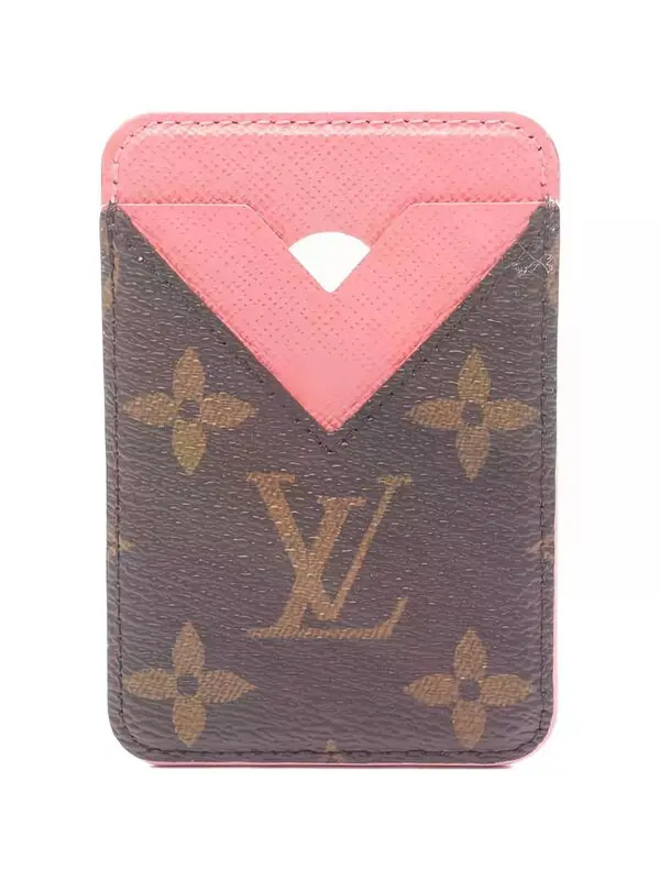 LOUIS VUITTON 2025 Monogram Canvas Magneted Card Case - Brown