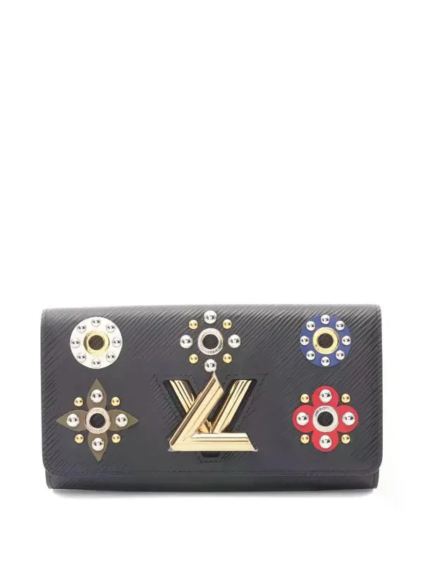 LOUIS VUITTON 2016 Mechanical Flowers Twist Chain Wallet - Black