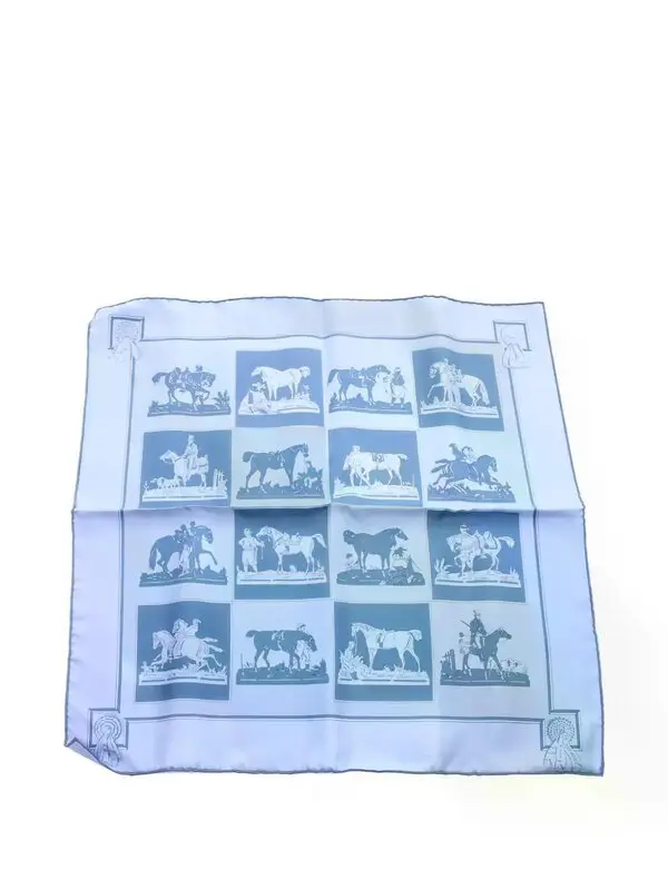 Hermès 2020s Allures Du Cheval Silk Scarf - Blue