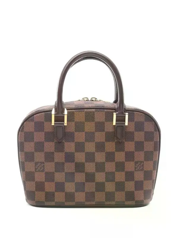 LOUIS VUITTON 2003 Checkered Handle Handbag - Brown