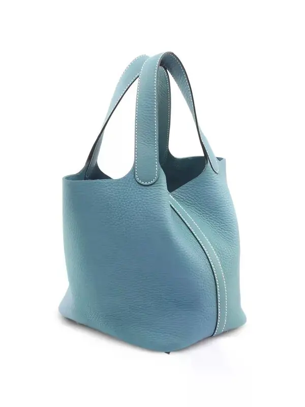 Hermès Pm Picotin Lock Grained-leather Tote Bag - Blue