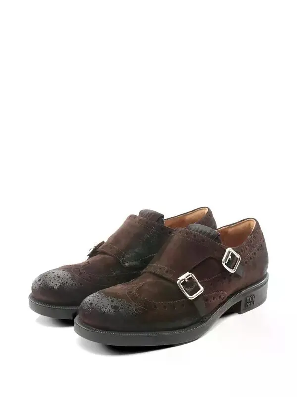 Miu Miu Church's 2020s Scamosciato Old Monk Shoes - Brown