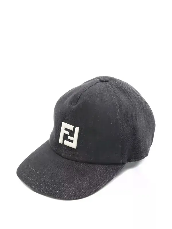 Fendi 2010s Fflogo Embroidery Denim Baseball Hat - Grey