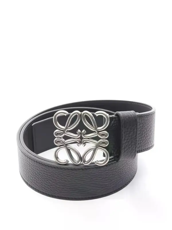 Loewe 2020s Anagram-detail Chunky Leather Belt - Black