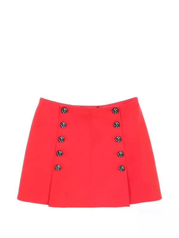 LOUIS VUITTON X Yayoi Kusama 2010s Technical Gabardine Mini Skirt - Red