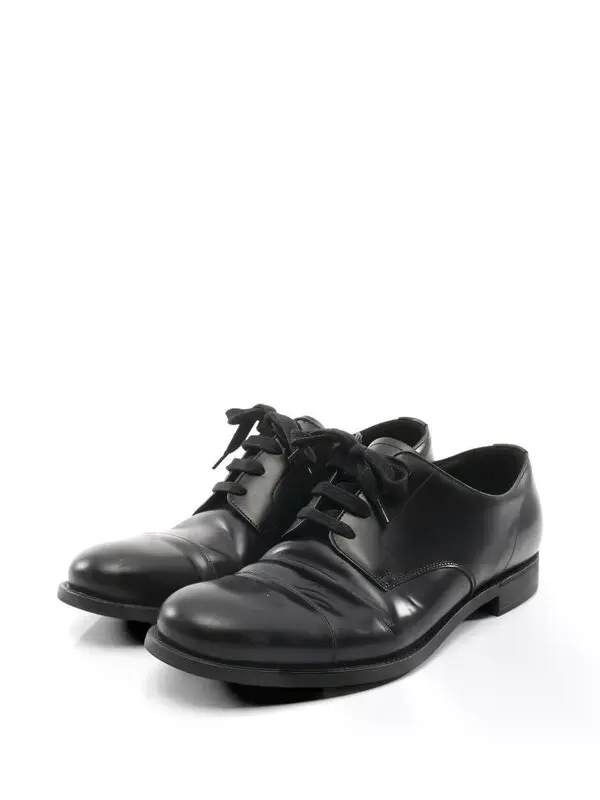 Prada 2000s Leather Derby Shoes - Black