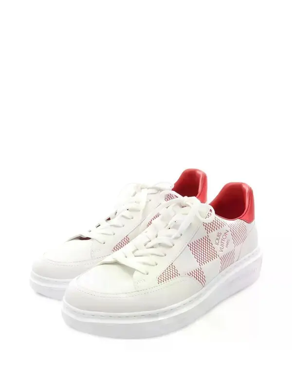LOUIS VUITTON 2023 Beverly Hills Damier Leather Sneakers - White