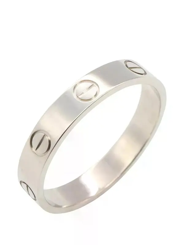 CARTIER 2010s 18k Mini Love Logo Ring - Silver