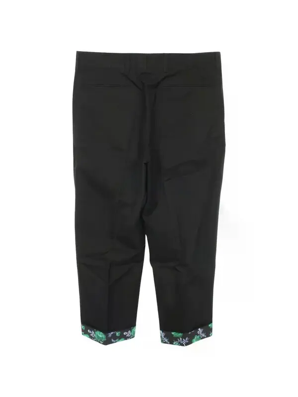 Dior 2010s Floral-cuffs Cotton Trousers