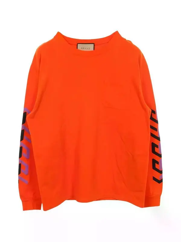 Gucci 10s Mirror Print Long-sleeved T-shirt - Orange