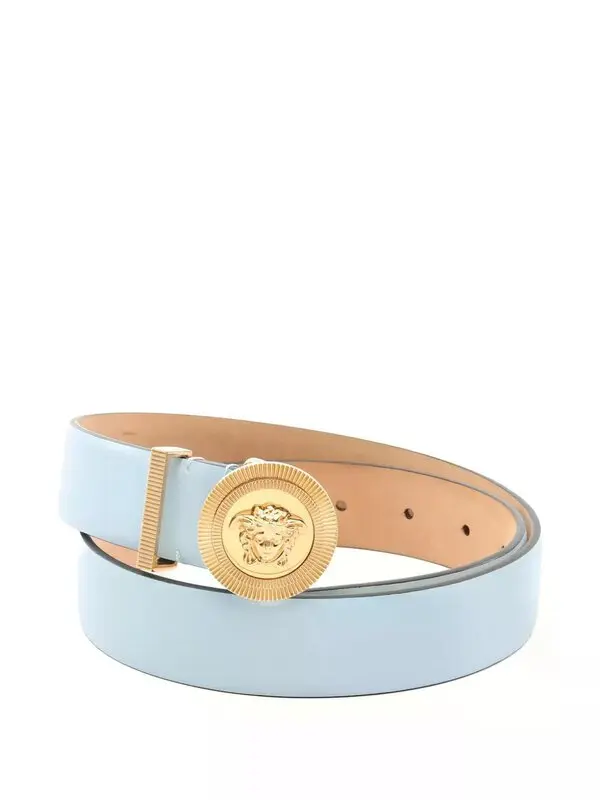 Versace 10s Medusa Leather Belt - Blue