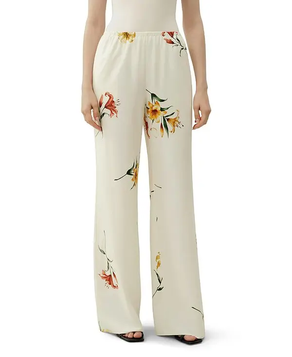 Lilysilk Lily Print Silk Pull-on Pant