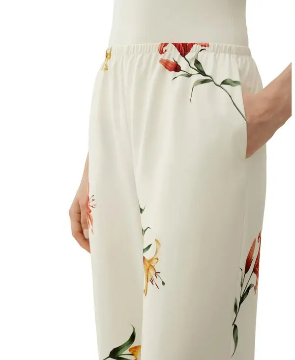Lilysilk Lily Print Silk Pull-on Pant