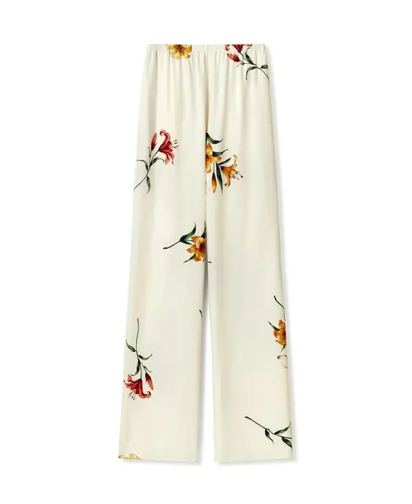 Lilysilk Lily Print Silk Pull-on Pant