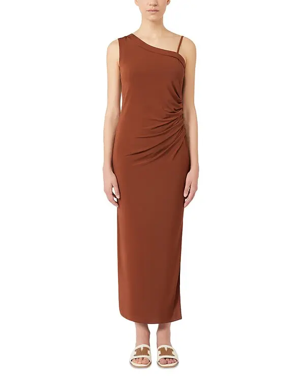 Max Mara Bchfiabe One Shoulder Dress - Chocolate