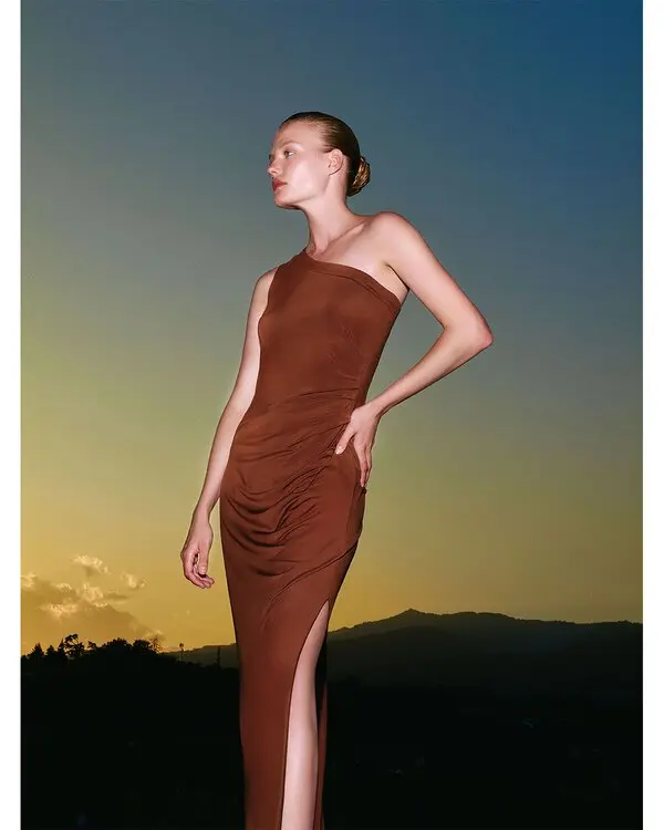 Max Mara One Shoulder Dress - Chocolate