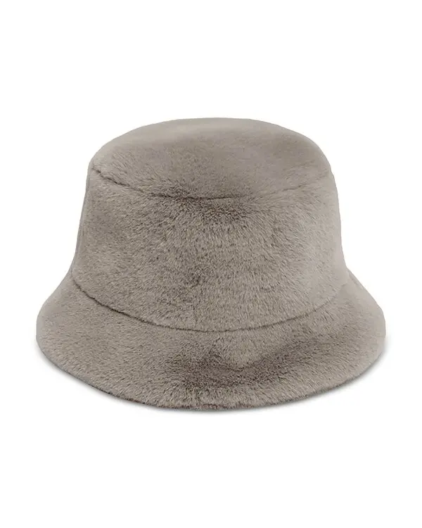 Apparis Amara Faux Fur Bucket Hat - Granite