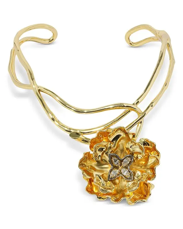 Alexis Bittar Jardin Crystal Rose Collar Pendant Necklace - Crystals