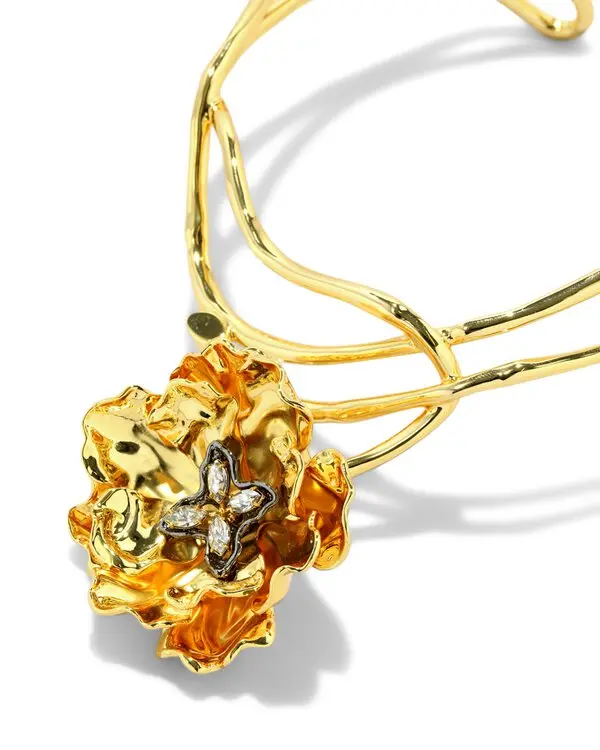 Alexis Bittar Jardin Crystal Rose Collar Pendant Necklace - Crystals