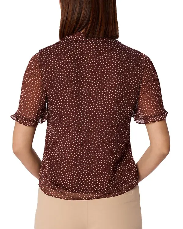 Whistles Polka Dot Sheer Sleeve Shirt