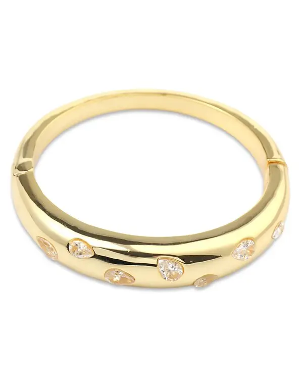 Aqua Chromosphere Scattered Stone Bangle Bracelet Exclusive - Gold