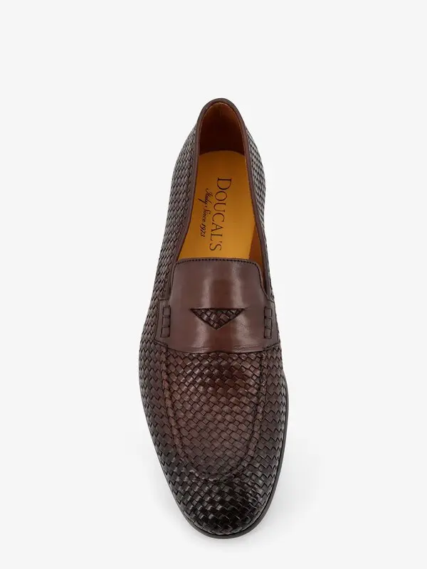 DOUCAL'S Braidy Leather Loafers