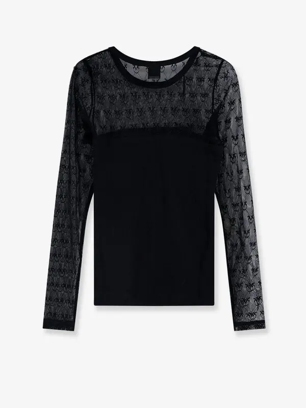 Pinko Love Birds Lace Jersey Sweater